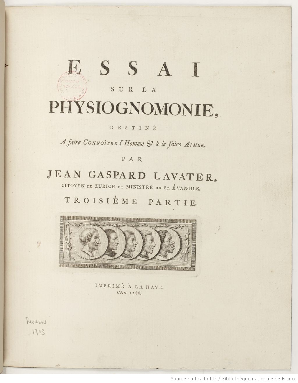 Catalogue Rouge - Essai sur la physiognomonie, destiné à faire ...
