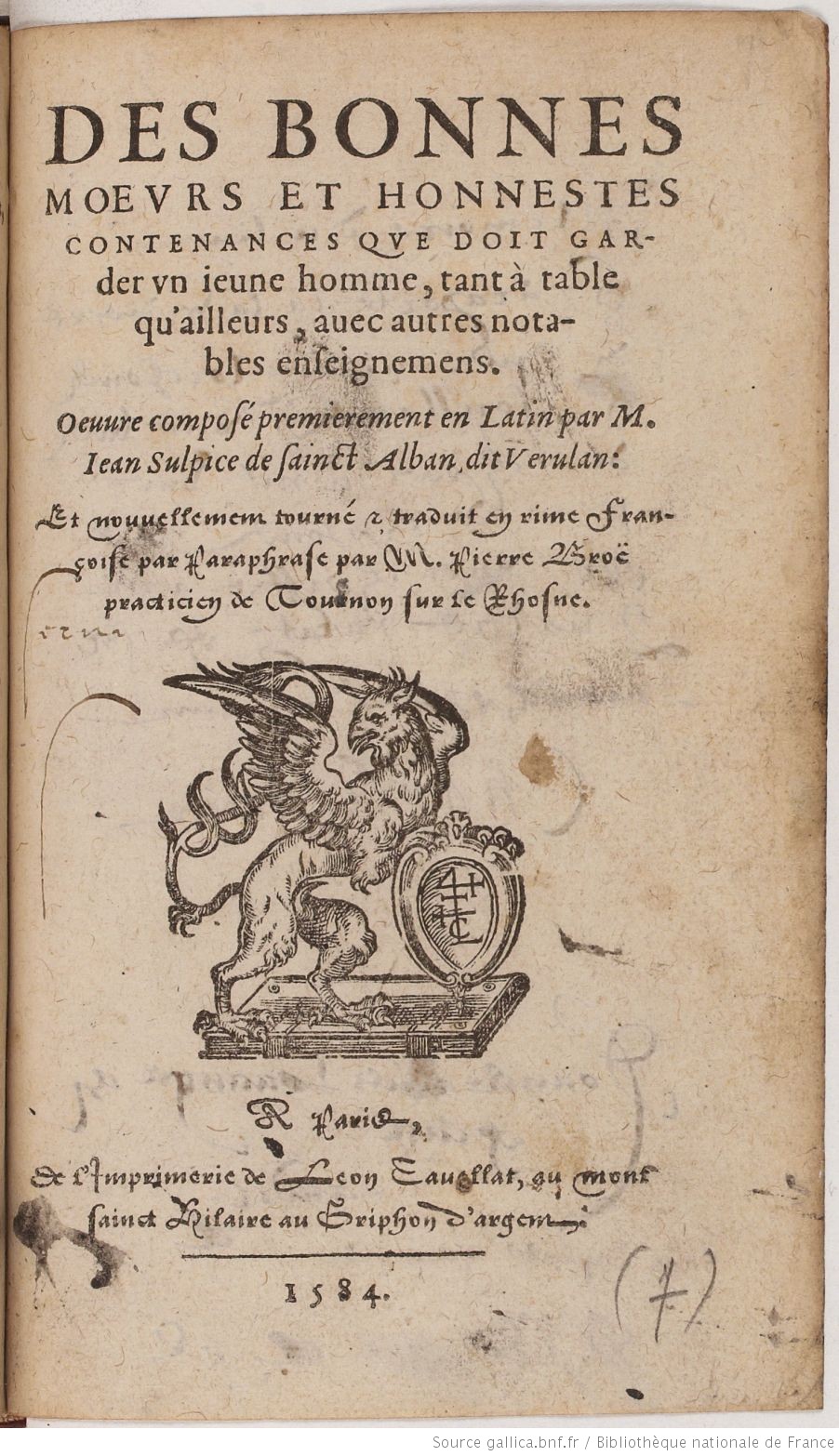 Catalogue Rouge - Des bonnes mœurs et honnestes contenances que doit ...