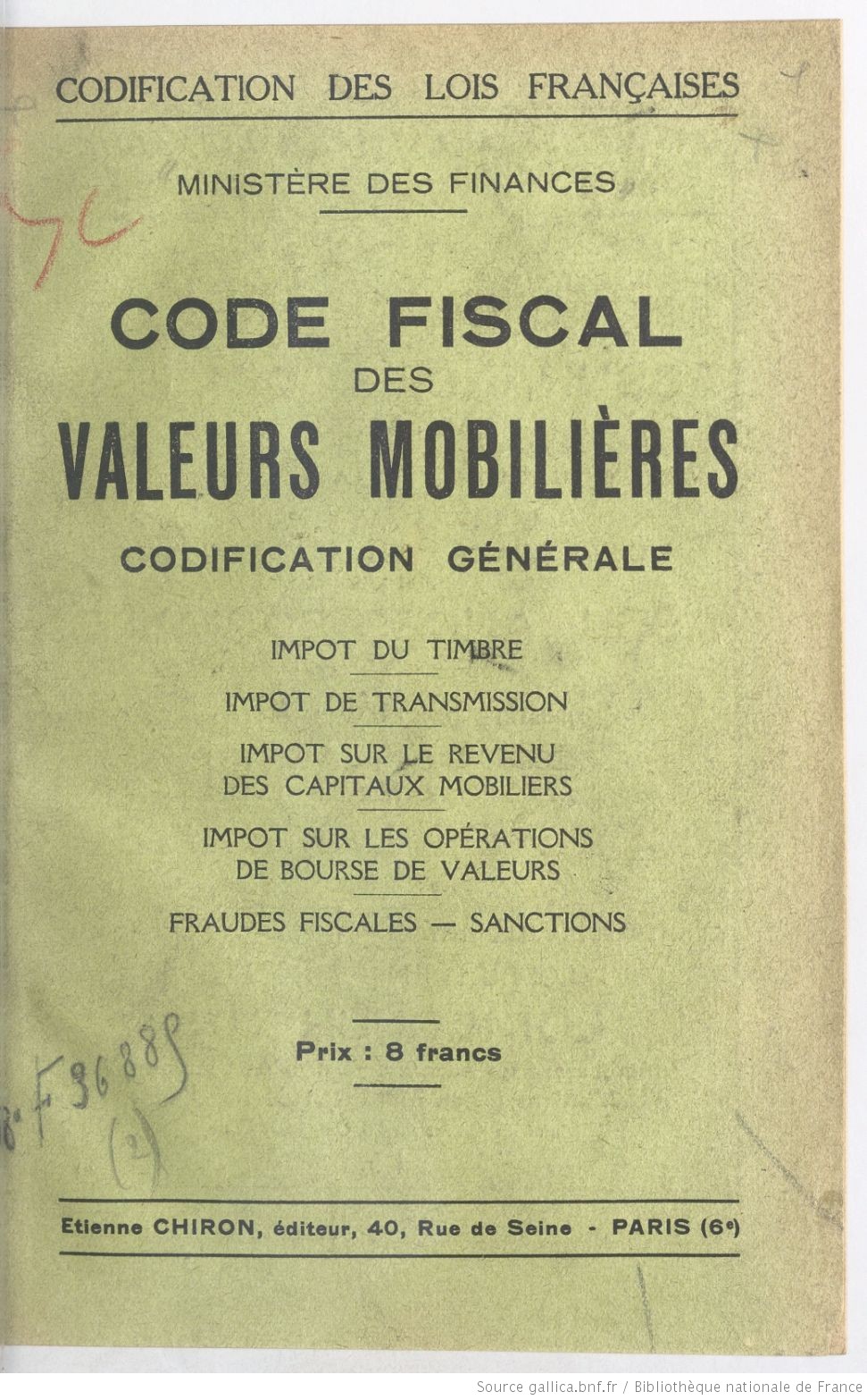 Catalogue Rouge - Code fiscal des valeurs mobilières accompagné de ...