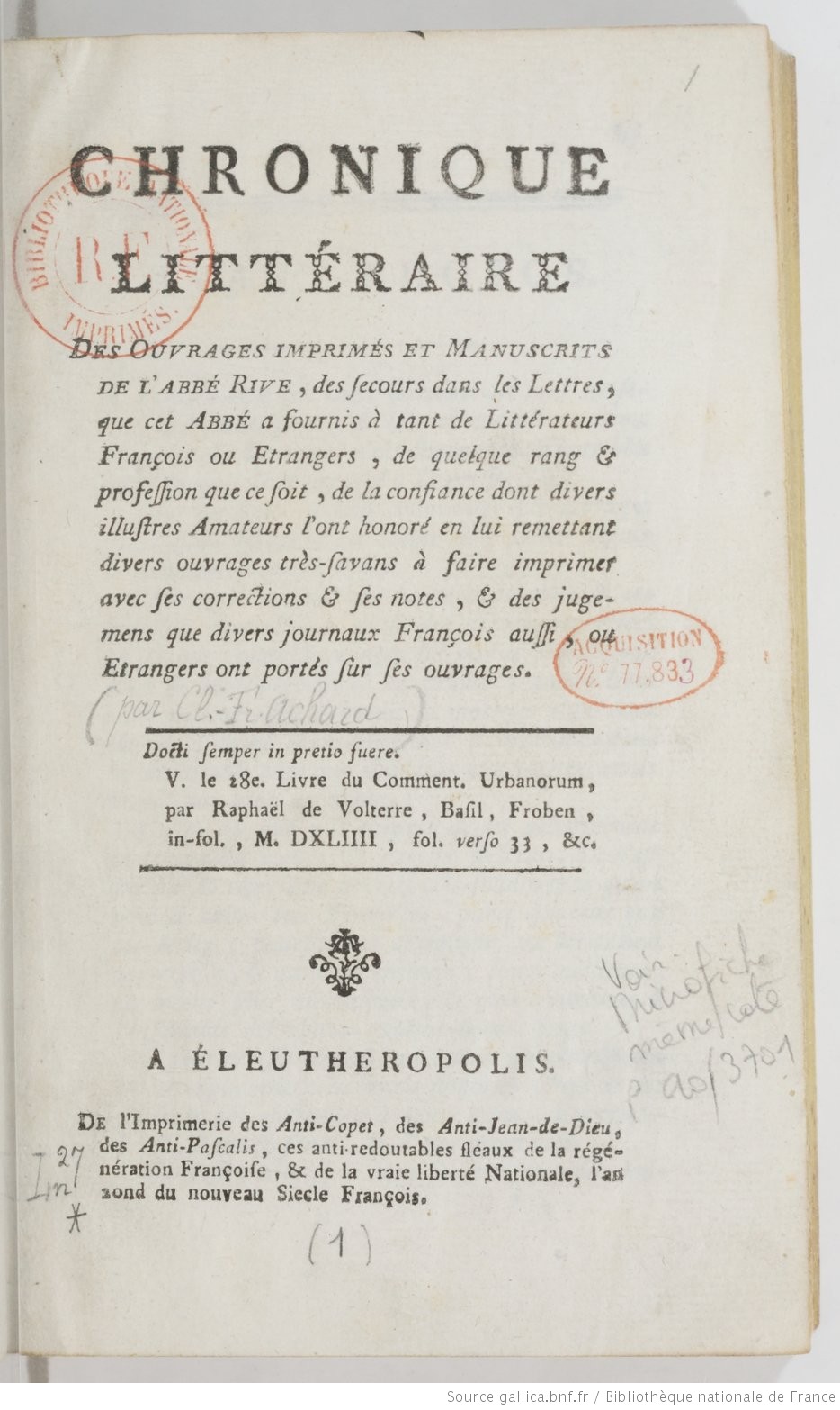 Catalogue Rouge - Chronique littéraire des ouvrages imprimés et ...