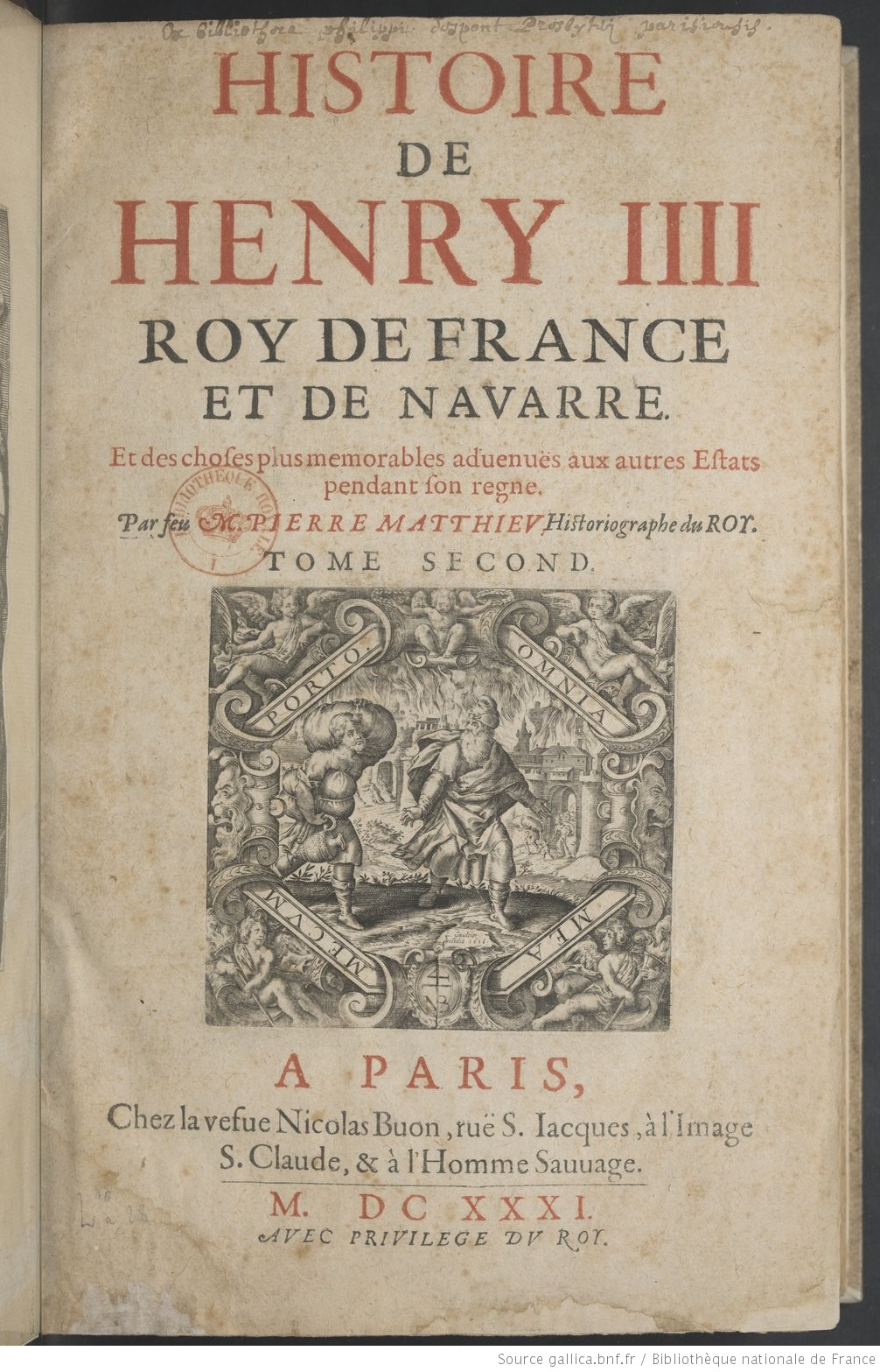 Catalogue Rouge - Histoire de France soubs les règnes de François I ...