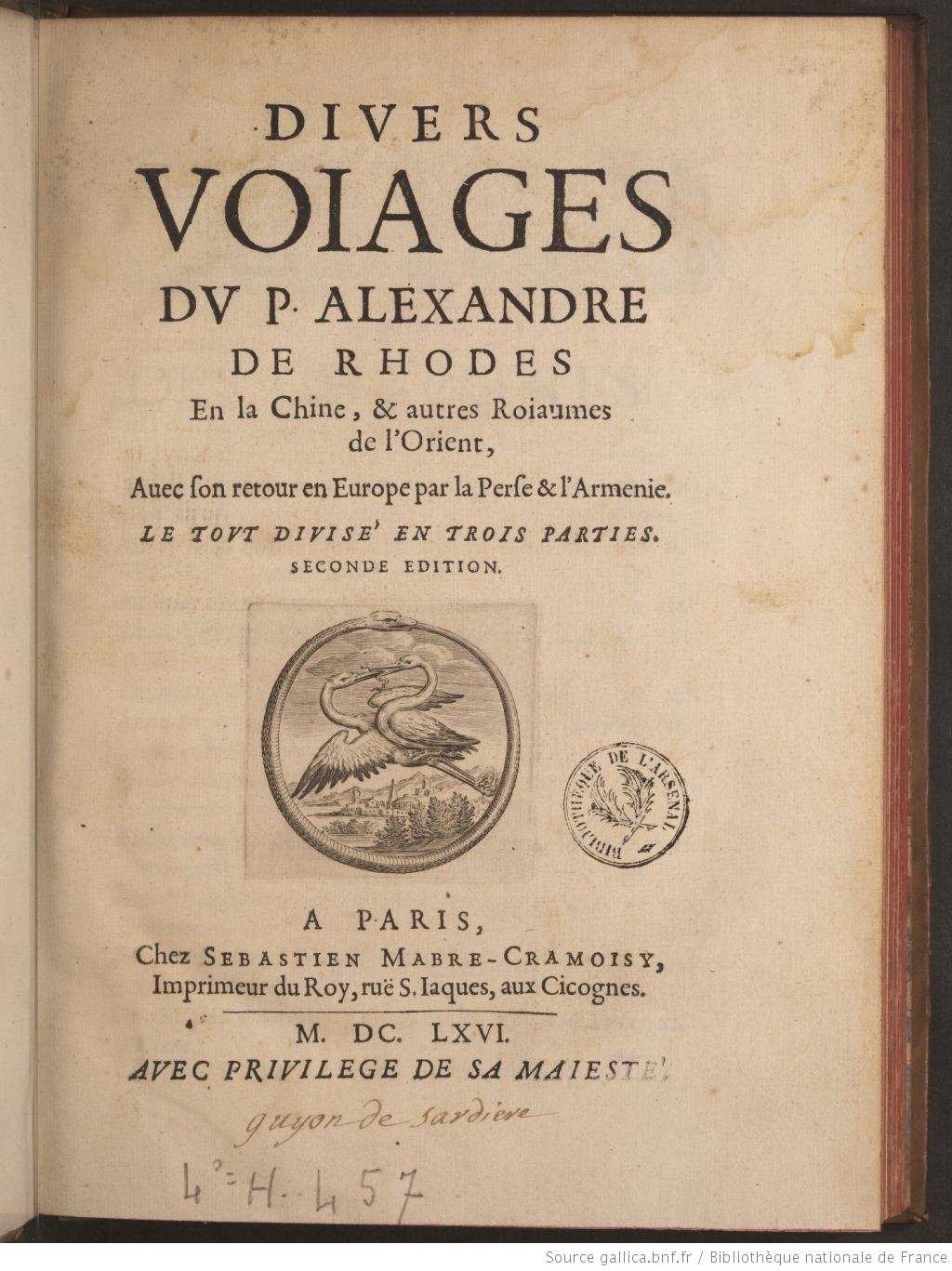 Catalogue Rouge - Divers voiages du P. Alexandre de Rhodes en la Chine ...