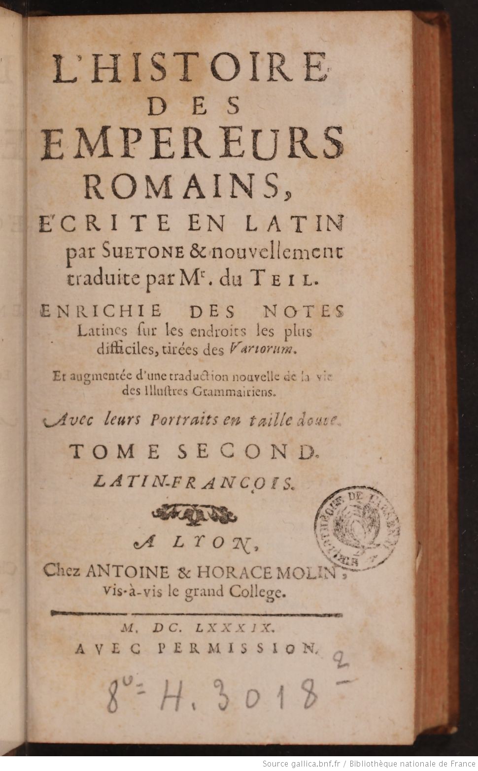Catalogue Rouge - Histoire des empereurs romains, écrite en latin par ...