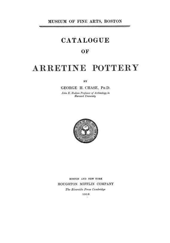 Catalogue Rouge - Catalogue of Arretine Pottery